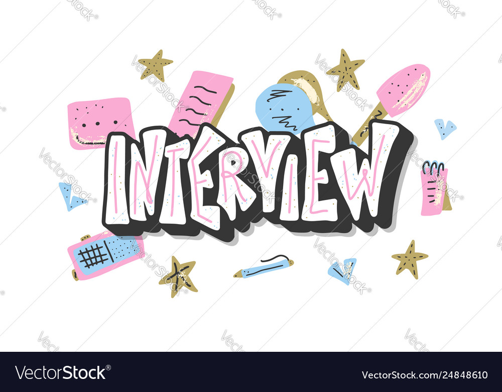 Interview design poster Royalty Free Vector Image