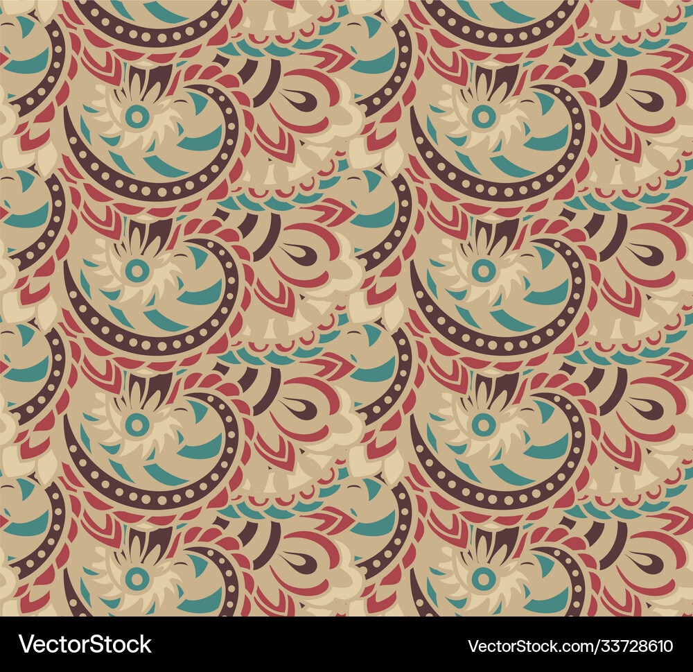 Multicolor paisley print Royalty Free Vector Image
