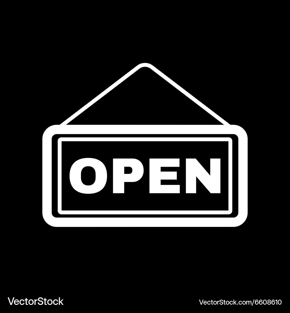 Open sign icon input and entrance symbol Vector Image