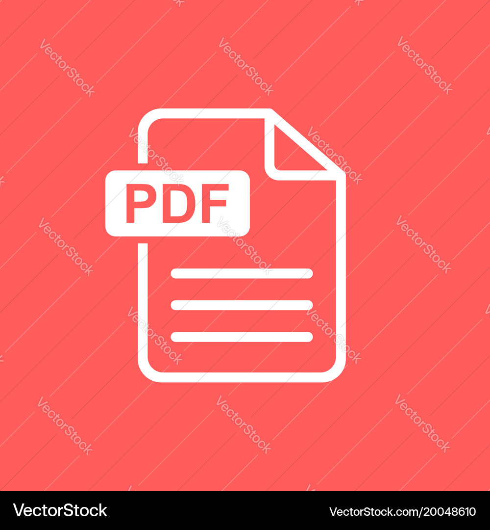 Pdf download icon simple flat pictograph Vector Image