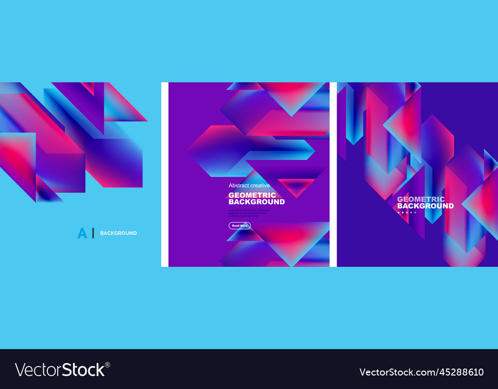 Set of abstract backgrounds overlapping geometric Vector Image