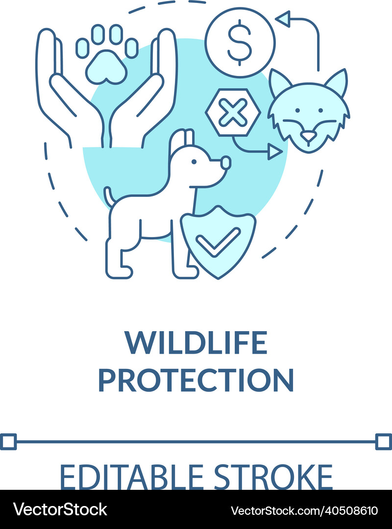 Wildlife protection blue concept icon Royalty Free Vector