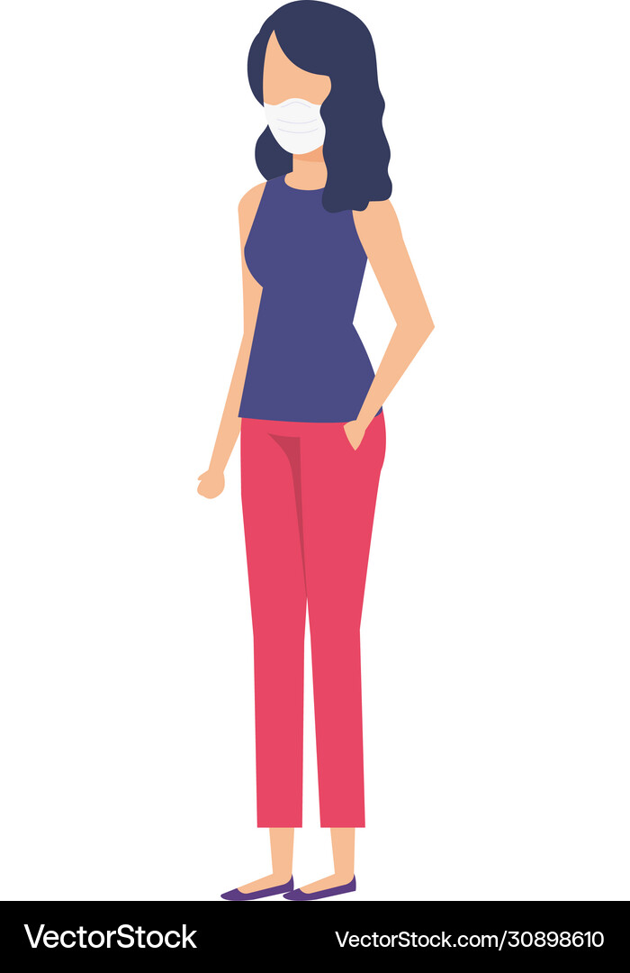 Young woman using face mask isolated icon Vector Image