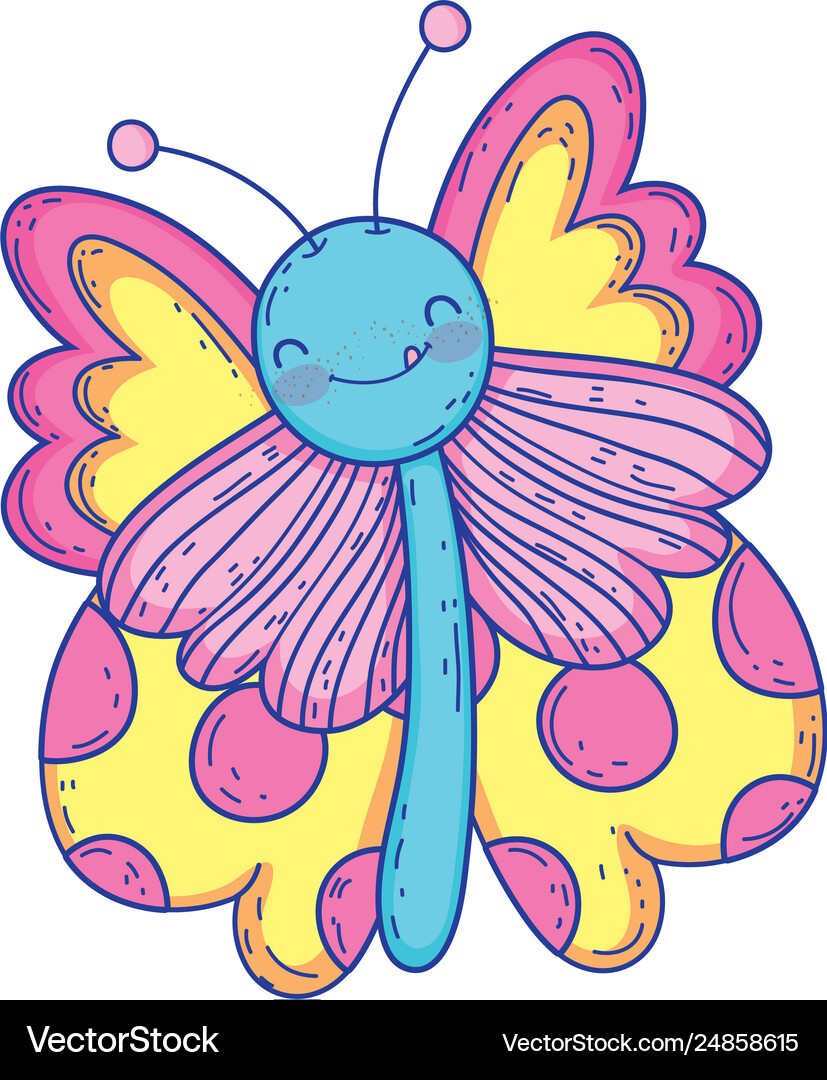 Beautiful butterfly flying character Royalty Free Vector
