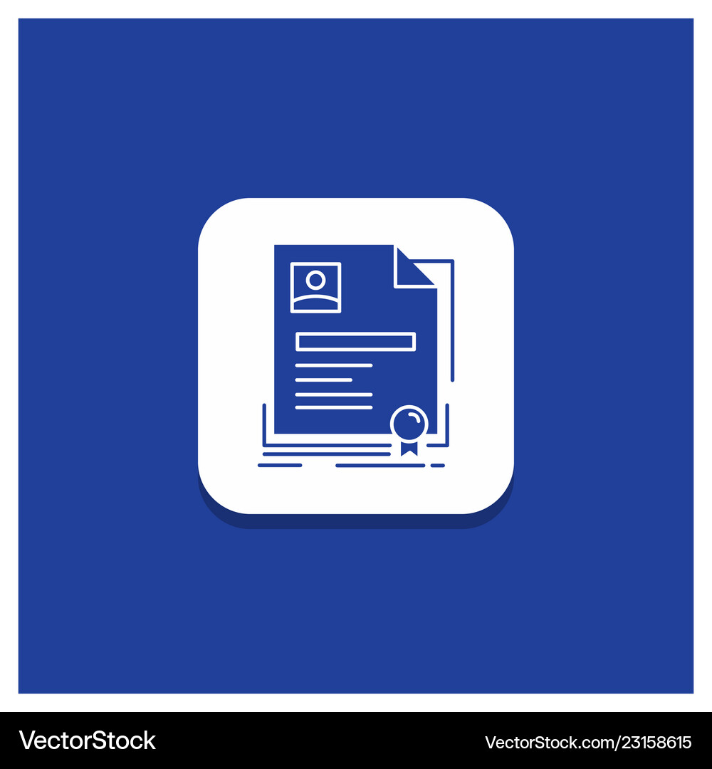 Blue round button for contract badge business Vector Image