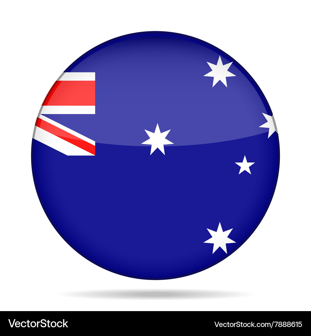 Button with flag of australia Royalty Free Vector Image