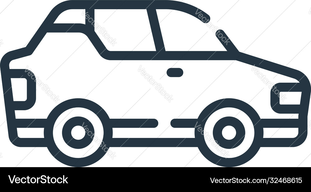 Car icon isolated on white background outline Vector Image