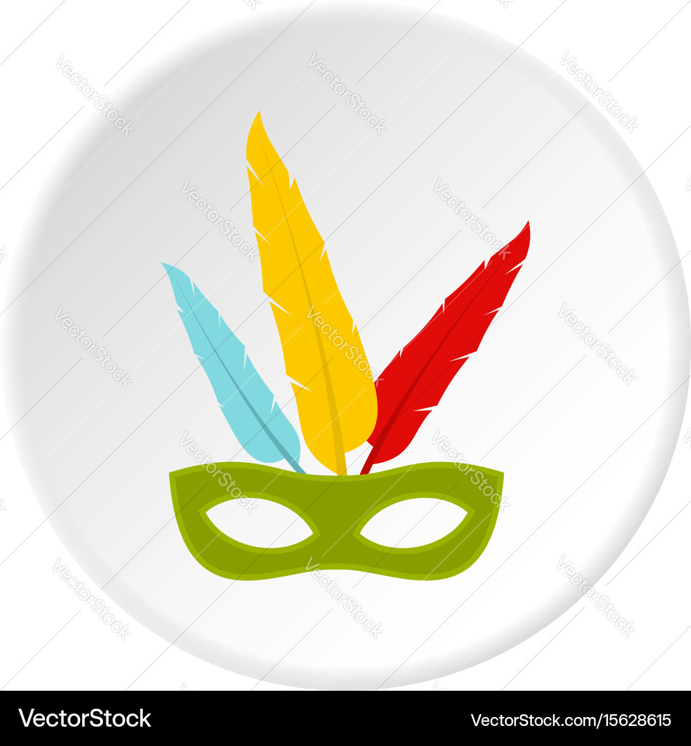 Colorful carnival mask icon circle Royalty Free Vector Image