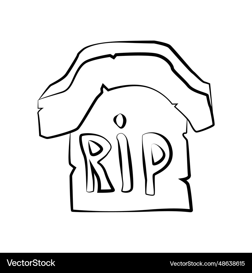 Grave rip halloween concept line icon on white Vector Image