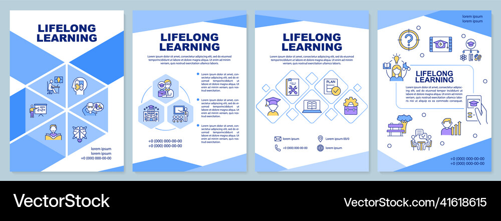 Lifelong learning guideline brochure template Vector Image