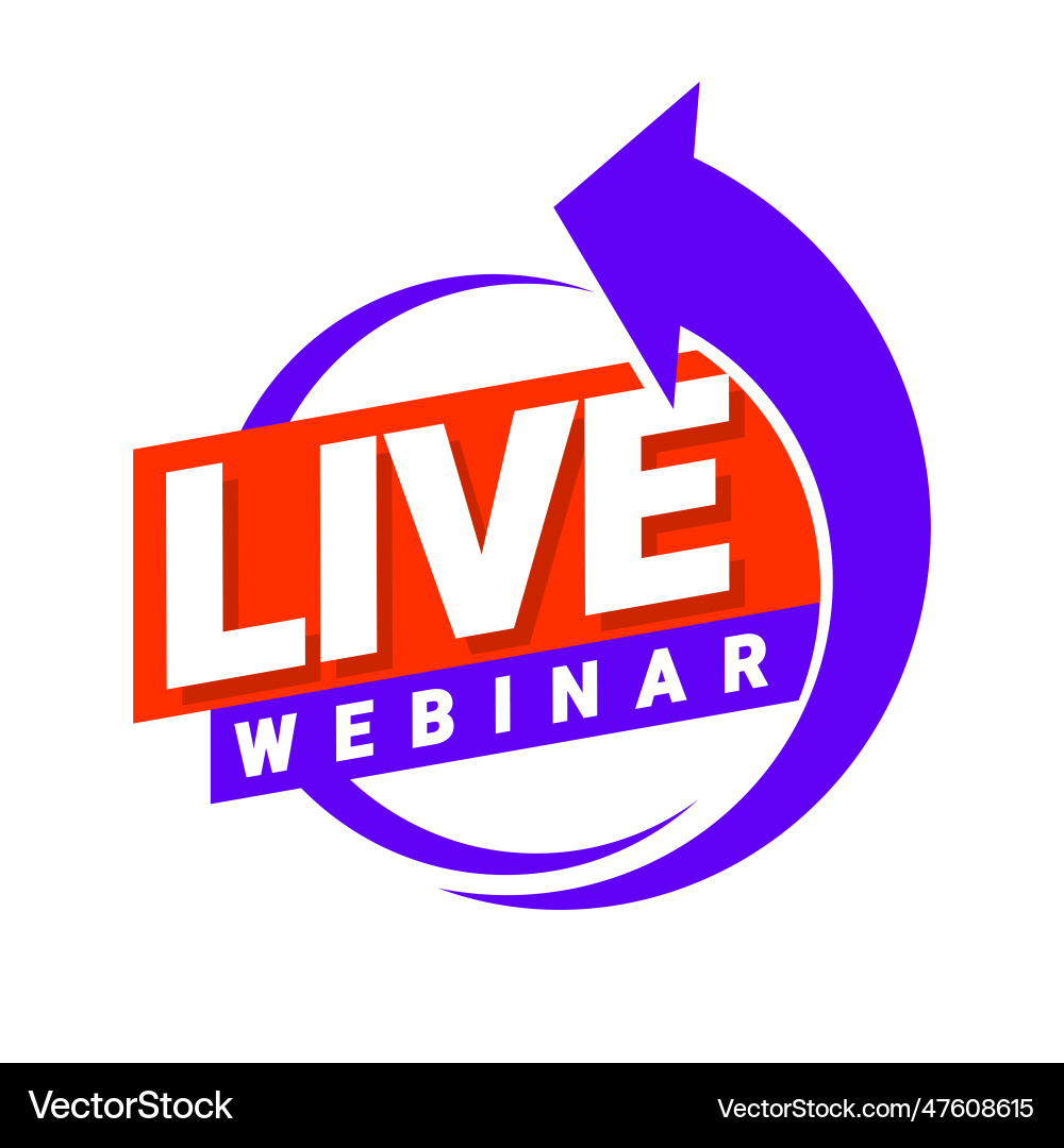 Live webinar symbol or emblem icons Royalty Free Vector