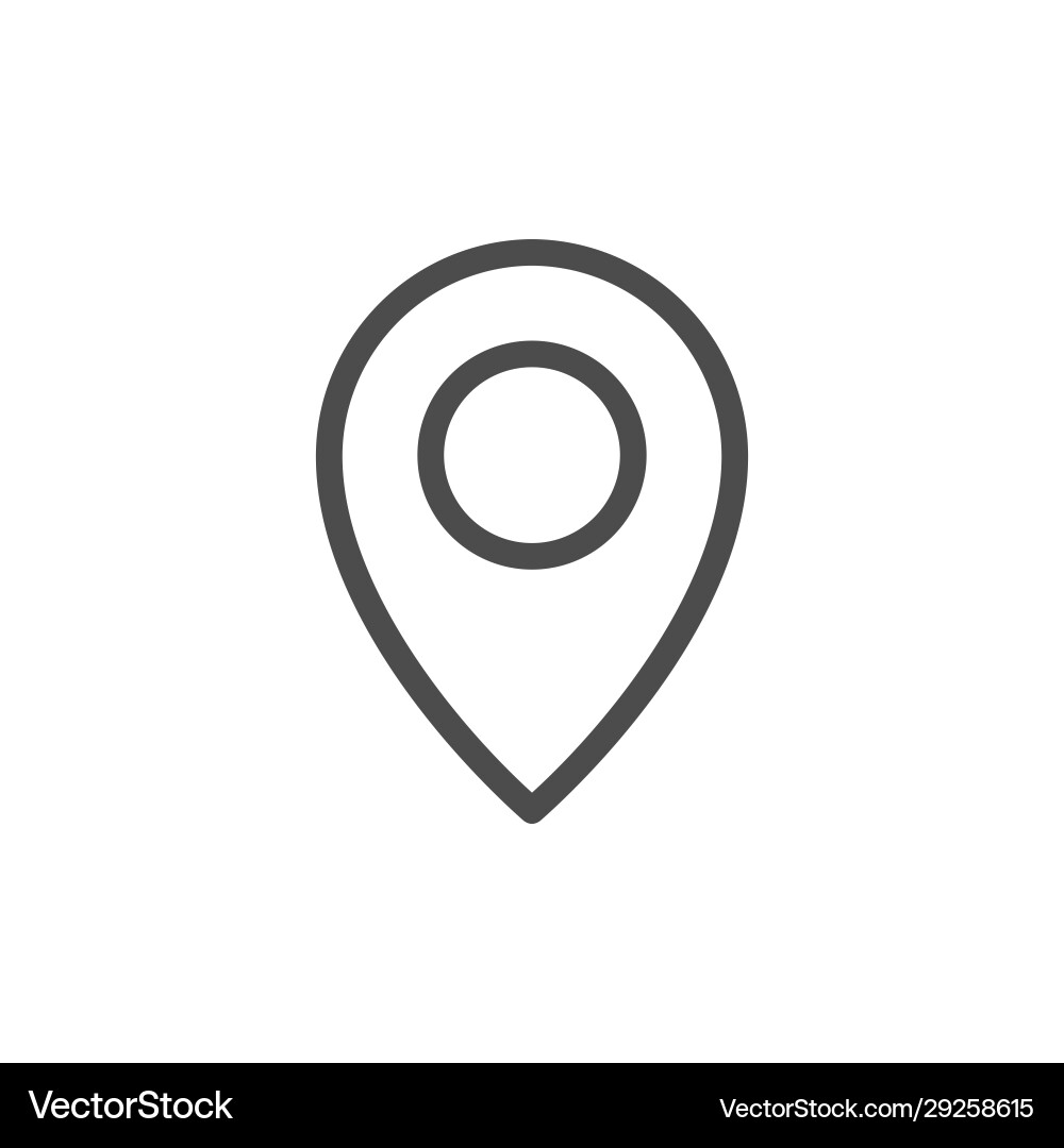 Location pin line outline icon Royalty Free Vector Image