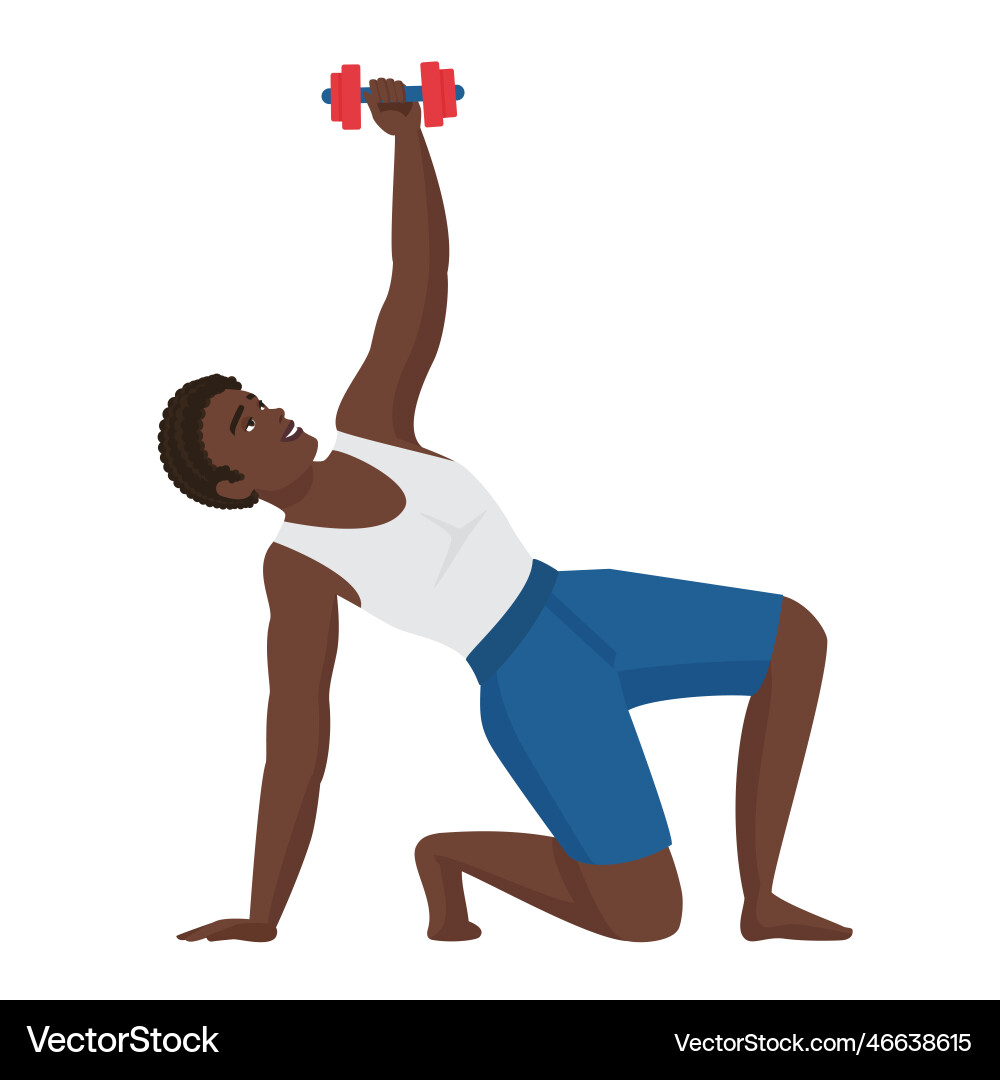Male sport instructor exercising Royalty Free Vector Image