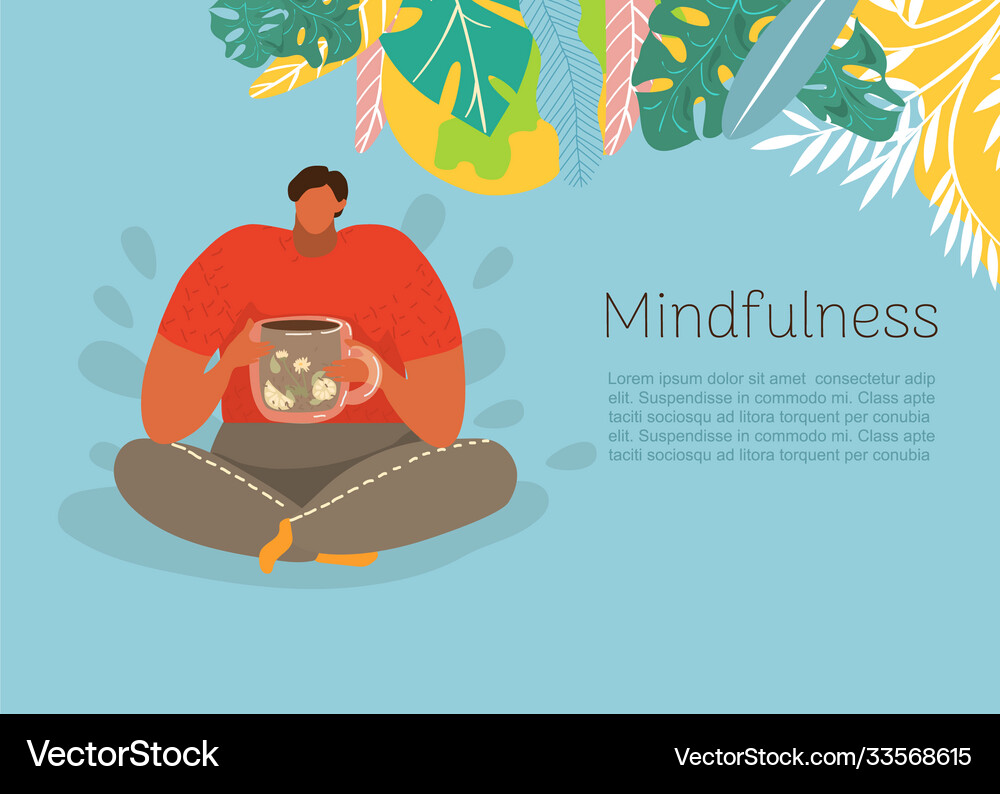 People and garden concept mindfulness Royalty Free Vector