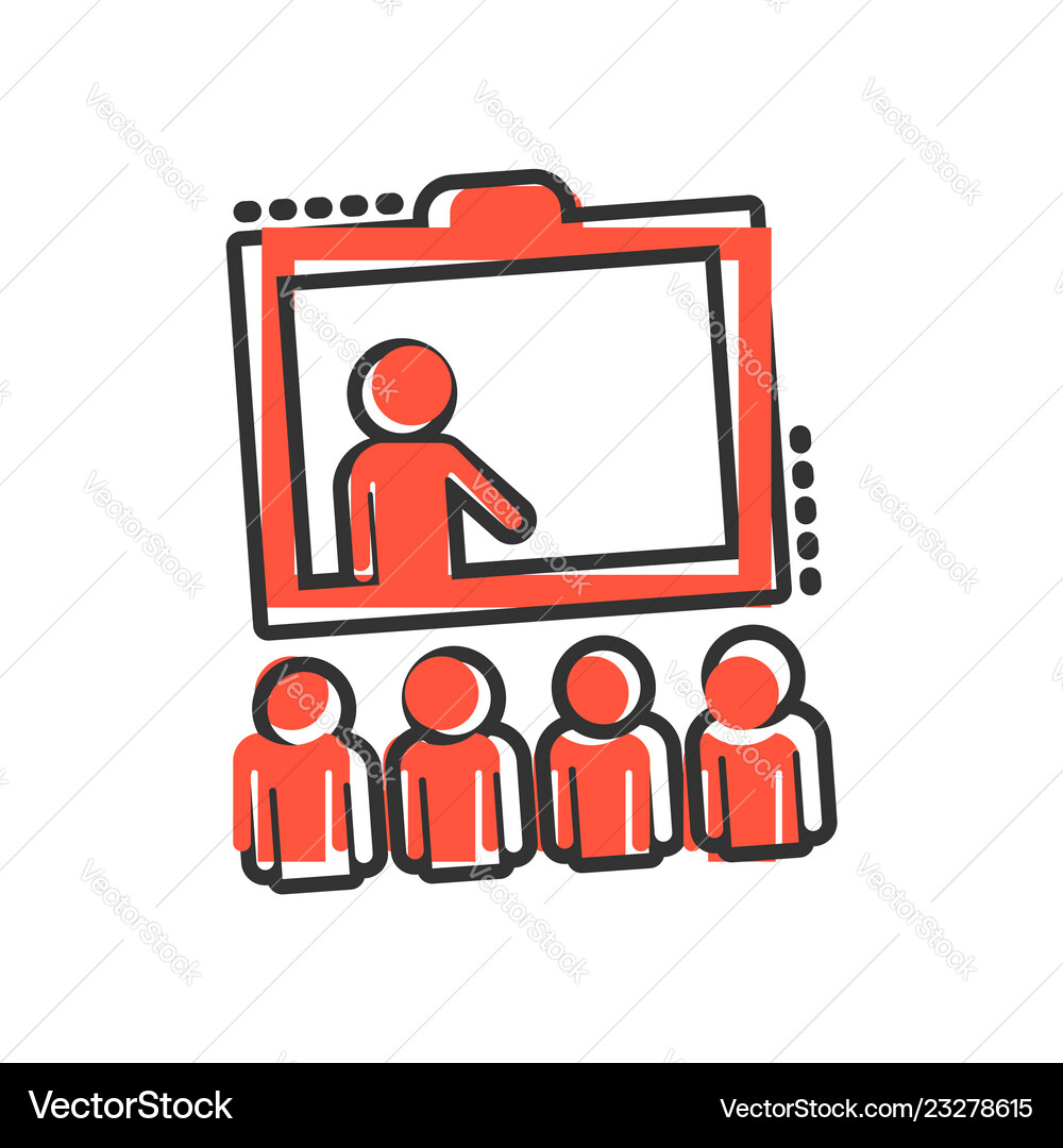 Training education icon in comic style people Vector Image