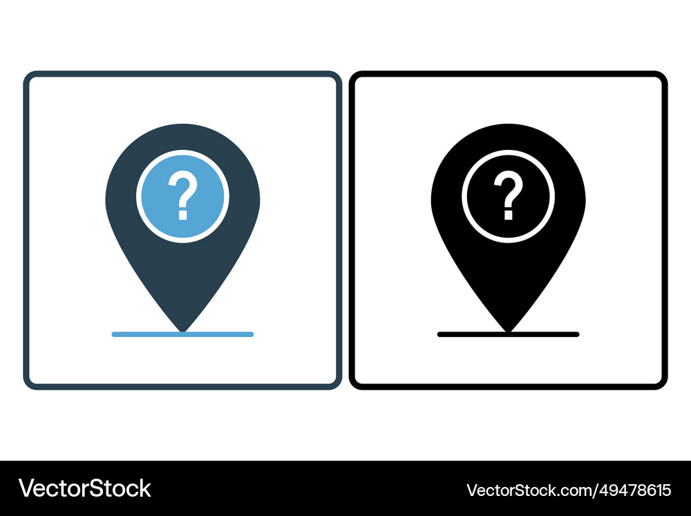 Where icon related to confusion flat line Vector Image