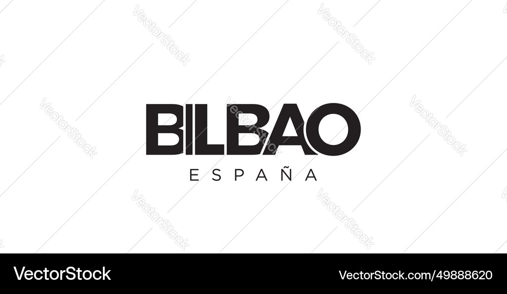 Bilbao in the spain emblem design features Vector Image