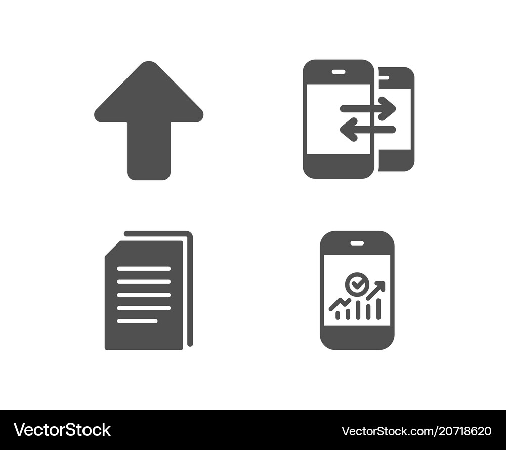 Copy files phone communication and upload icons Vector Image