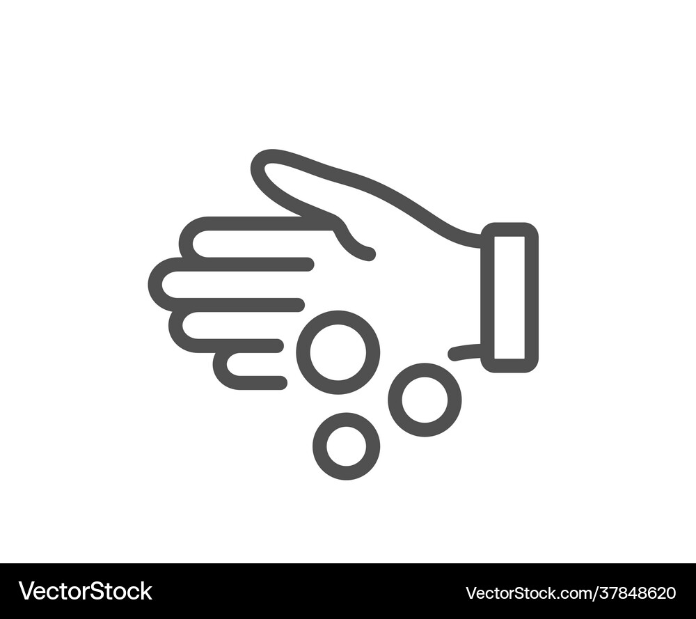 Donation money line icon tips sign Royalty Free Vector Image