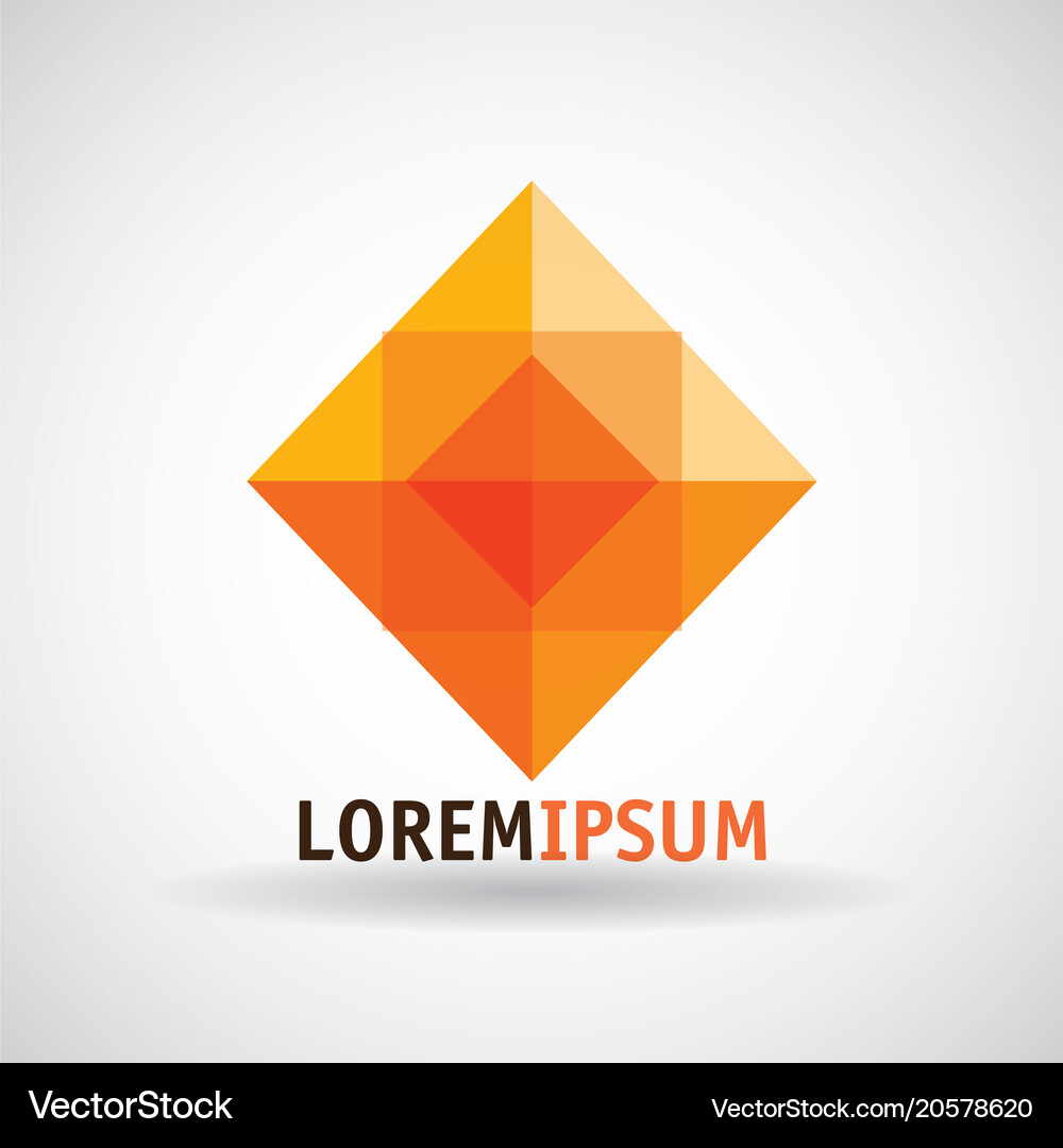 Geometric company emblem icon Royalty Free Vector Image