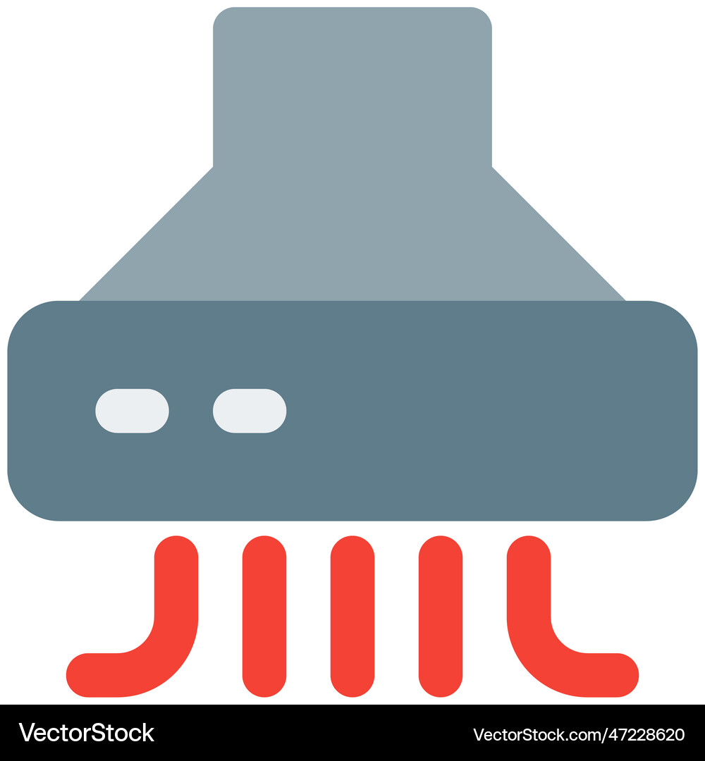 Kitchen hood setup for comfort and ventilation Vector Image