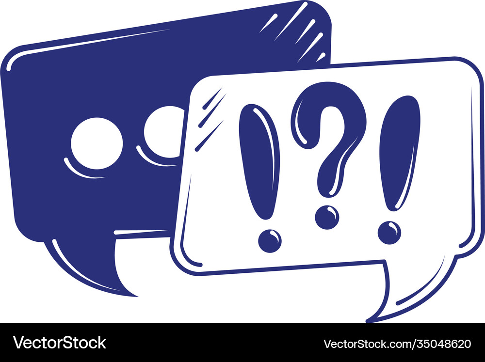Social media talk bubbles message blue line fill Vector Image
