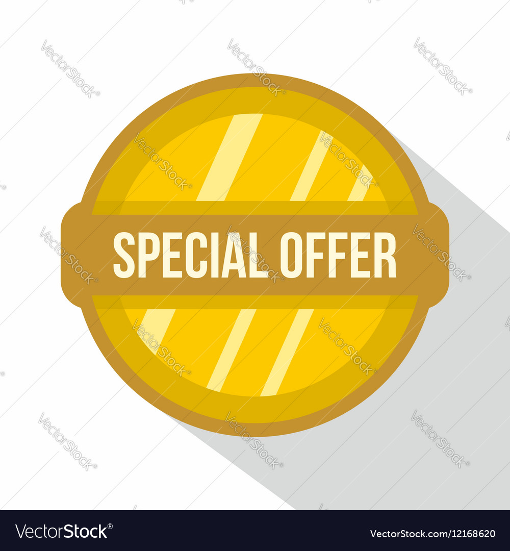Special offer label icon flat style Royalty Free Vector