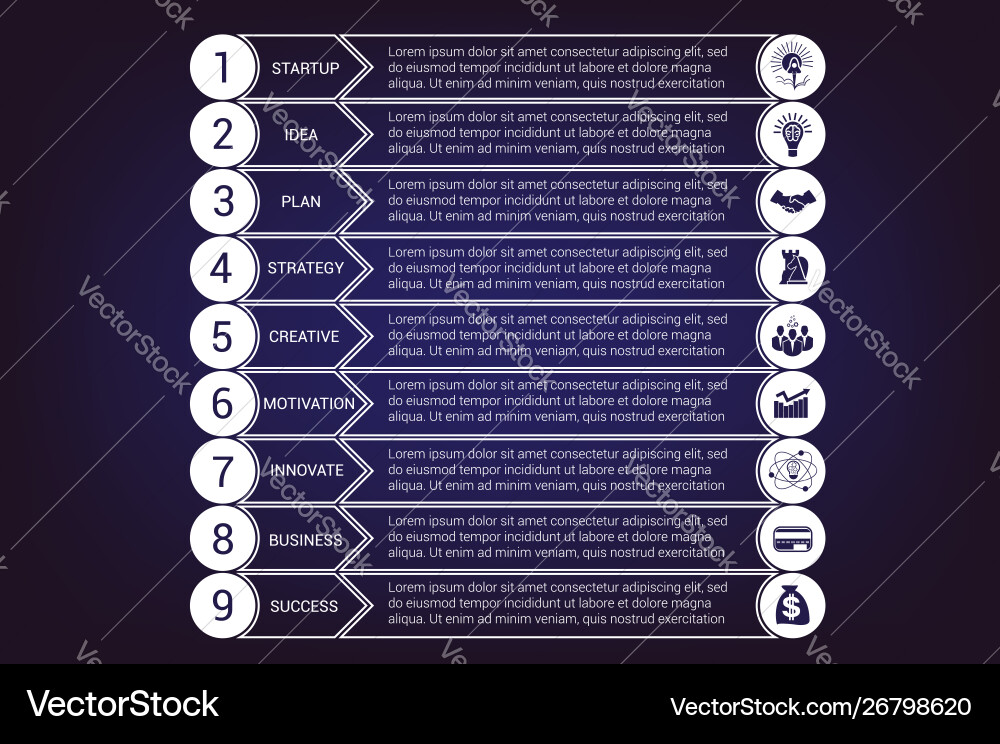 Startup business infographic templates from Vector Image