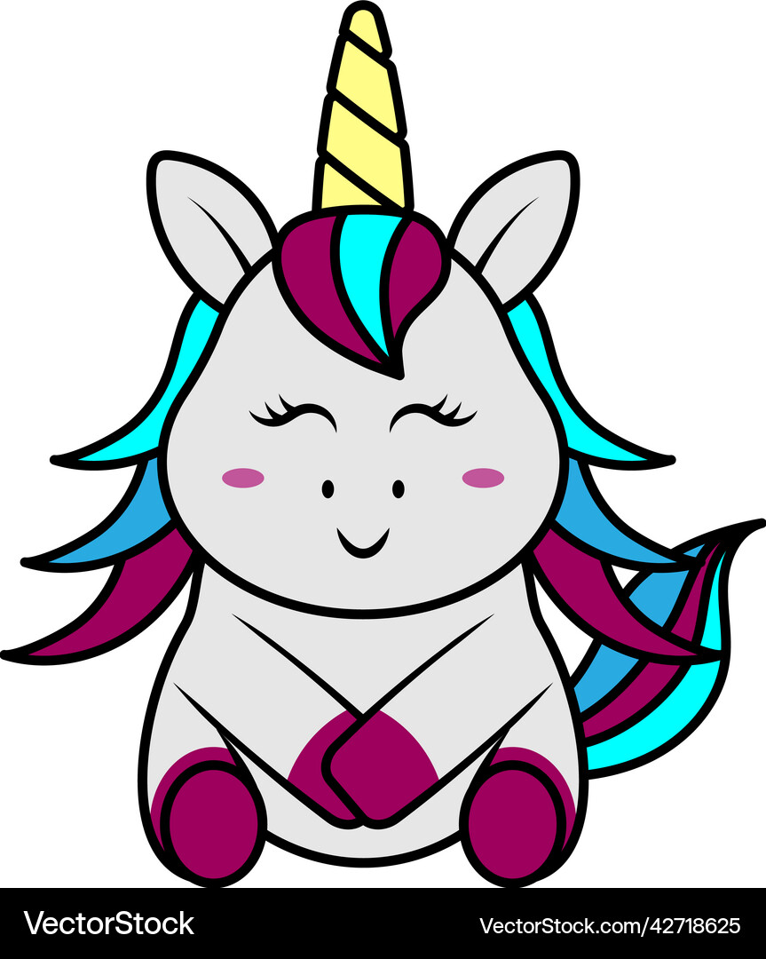Cute unicorn design template Royalty Free Vector Image