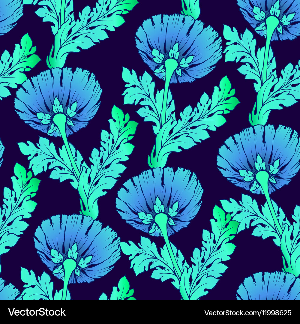 Garden flowers Seamless hand-painted soft gradient