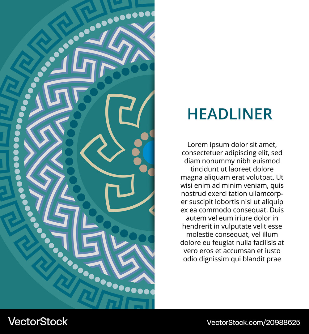 Greek style background circular ornament Vector Image