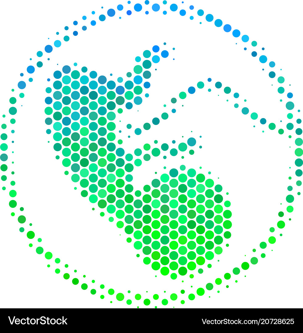 Halftone blue-green prenatal icon Royalty Free Vector Image