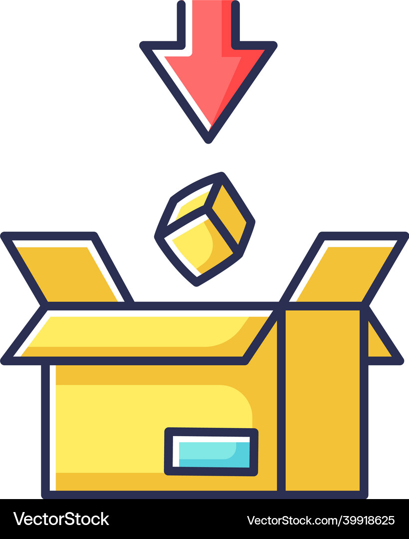 Import yellow rgb color icon commodity Royalty Free Vector