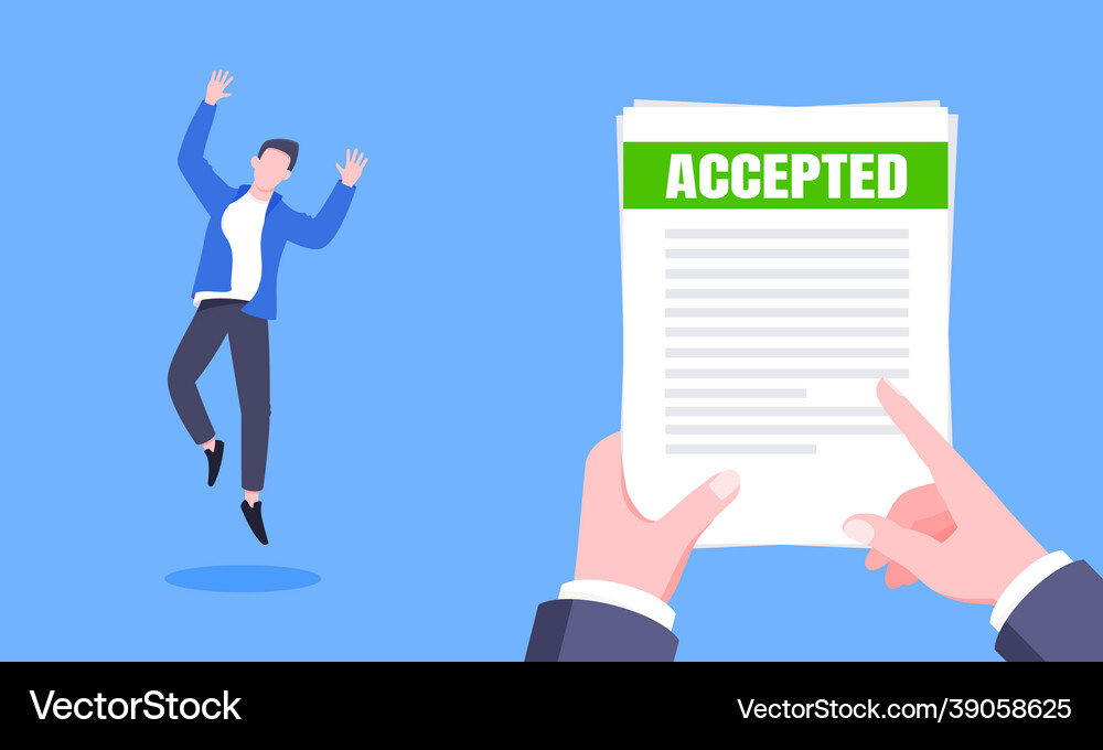 Job or university acceptance letter with envelope Vector Image