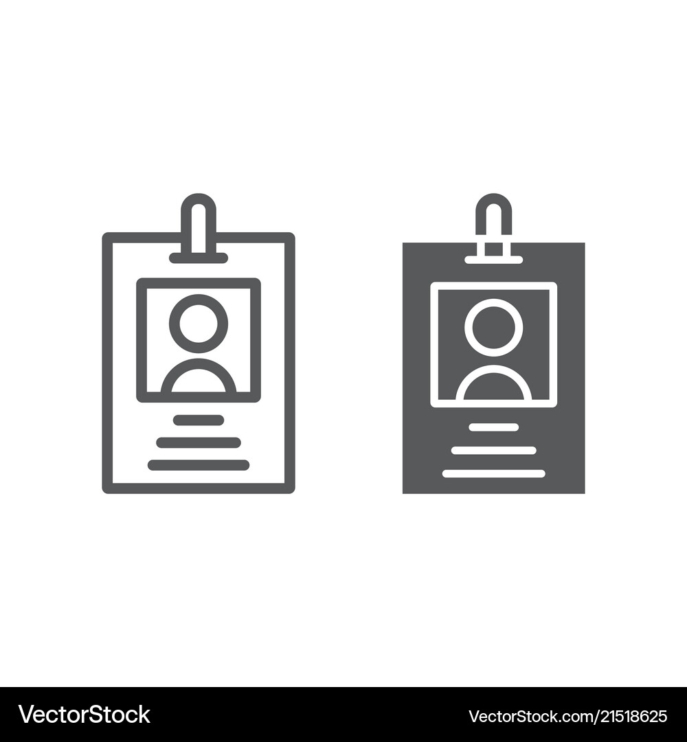Office badge line and glyph icon Royalty Free Vector Image