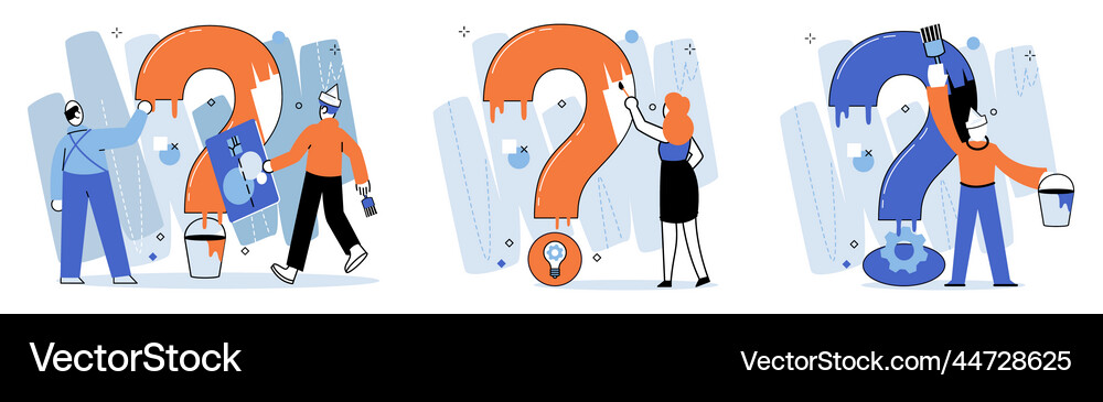 Question mark obtaining information of interest Vector Image