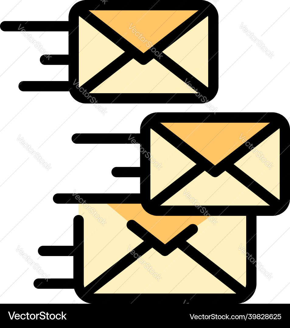Sending emails icon color outline Royalty Free Vector Image