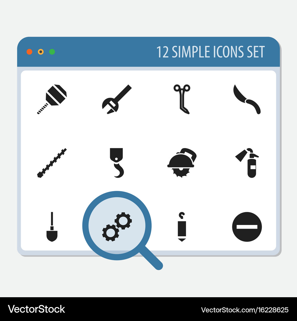 Set of 12 editable tools icons includes symbols Vector Image