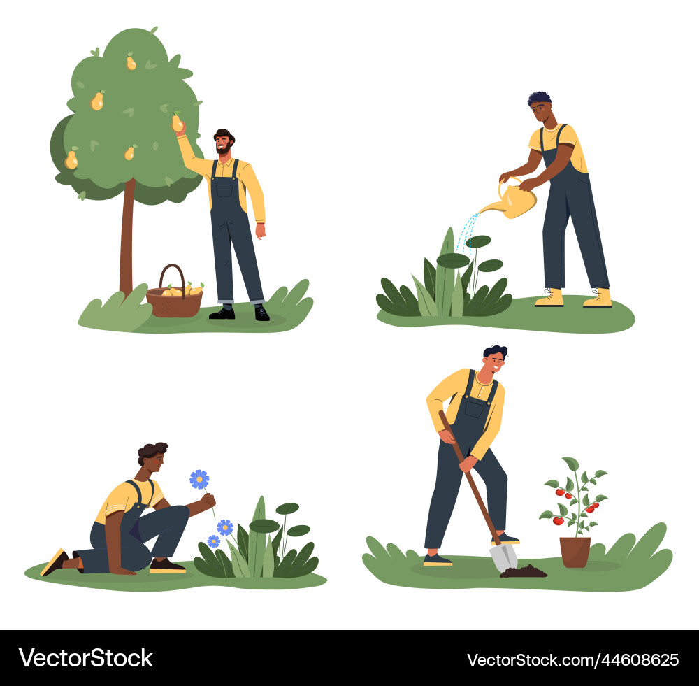 Set of gardening Royalty Free Vector Image - VectorStock