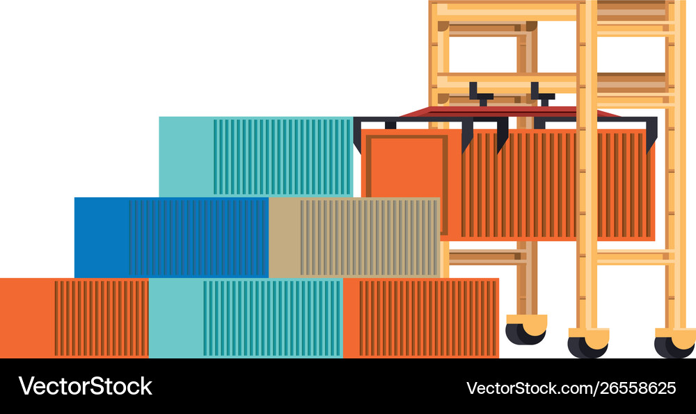 Shipping logistic delivery cargo cartoon Vector Image