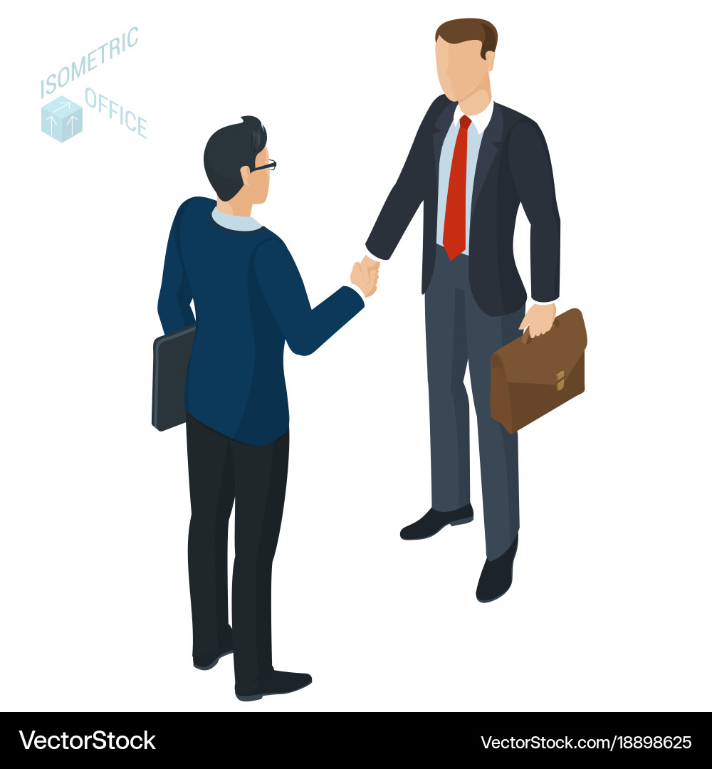 Successful businessmen handshaking Royalty Free Vector Image
