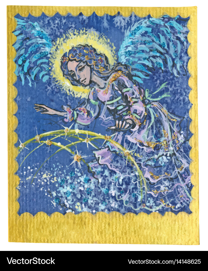 Tarot card - guardian angel Royalty Free Vector Image