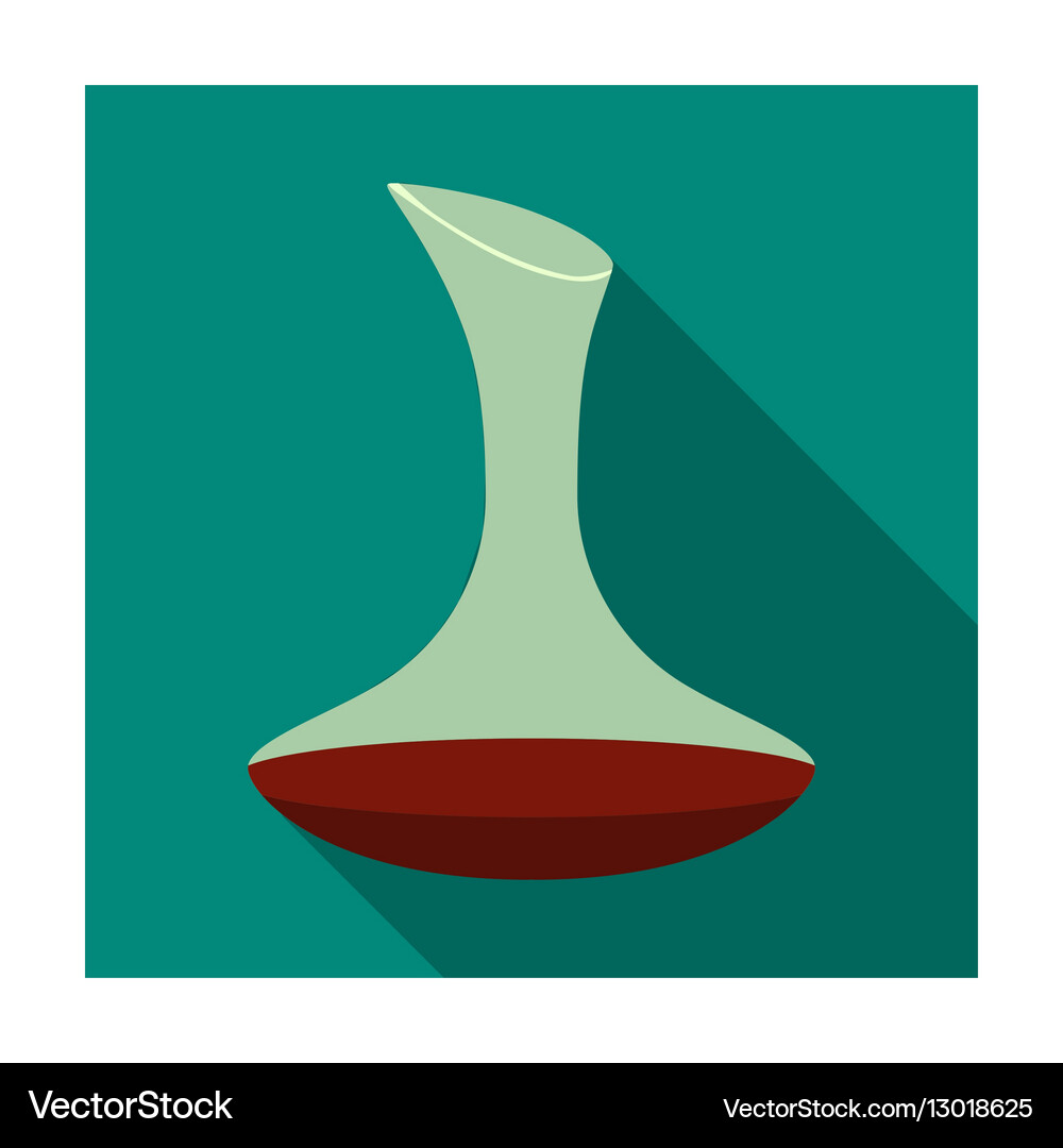 Wine decanter icon in flat style isolated on white