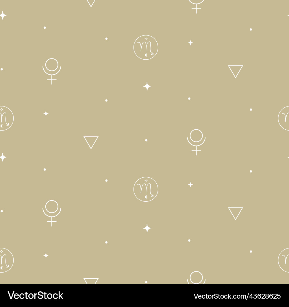 Zodiac scorpio background seamless pattern white Vector Image