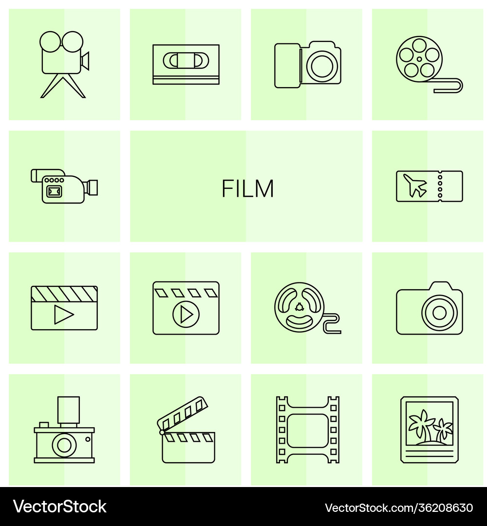 14 film icons Royalty Free Vector Image - VectorStock