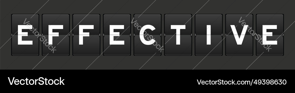 Black color analog flip board with word effective Vector Image