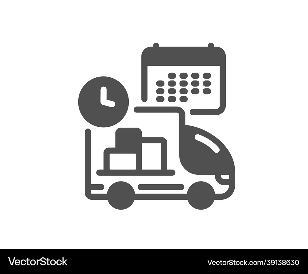Delivery schedule icon logistics calendar sign Vector Image