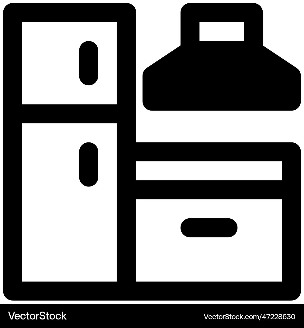 Kitchen interior consists of appliances Royalty Free Vector