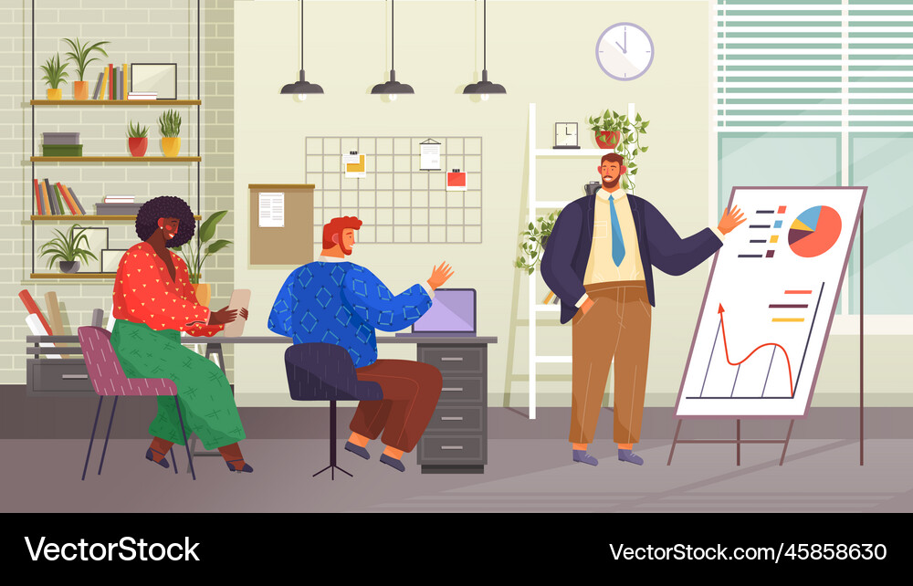 Project presentation concept people at business Vector Image