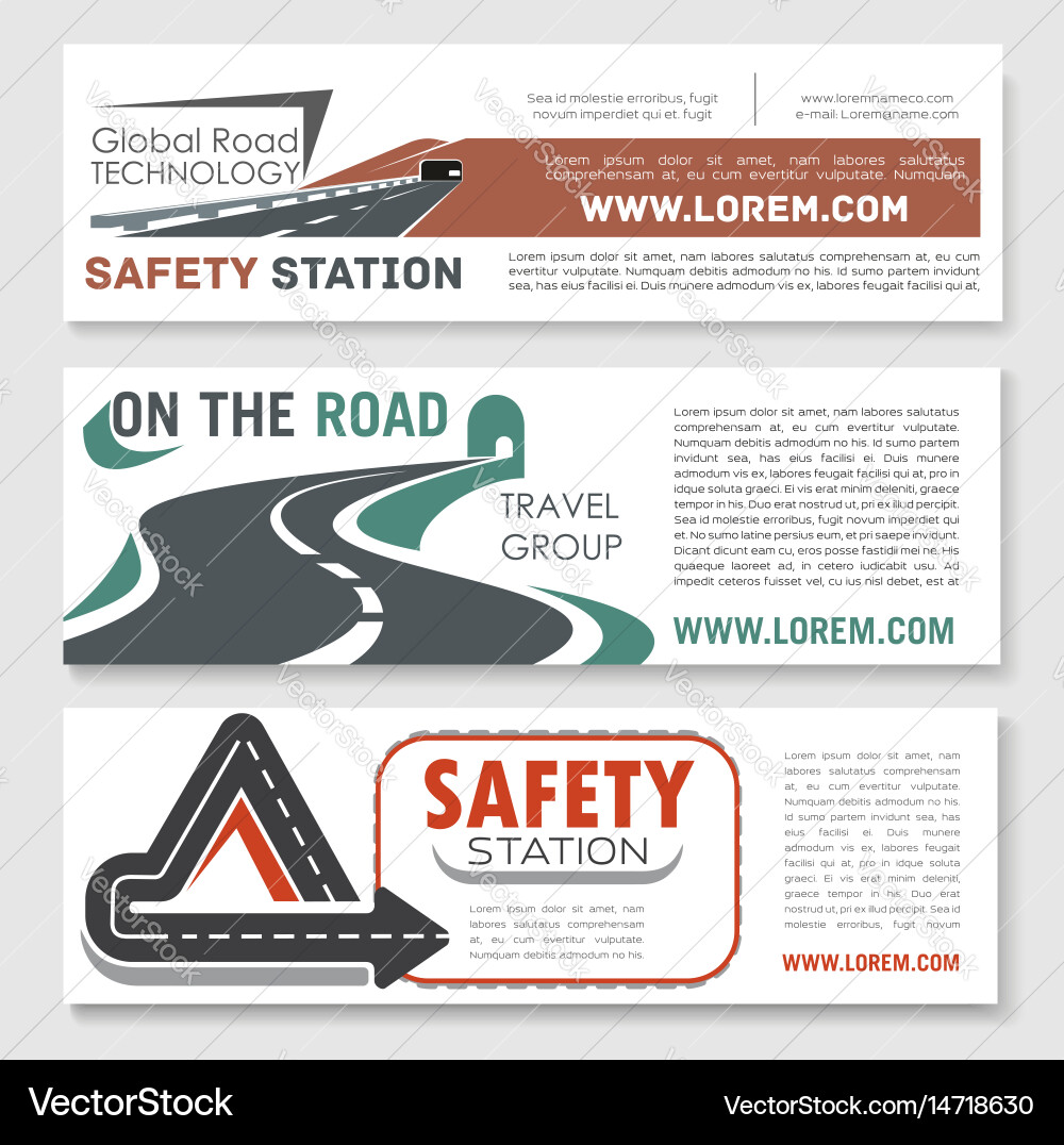 Road safery or highway construction banners Vector Image